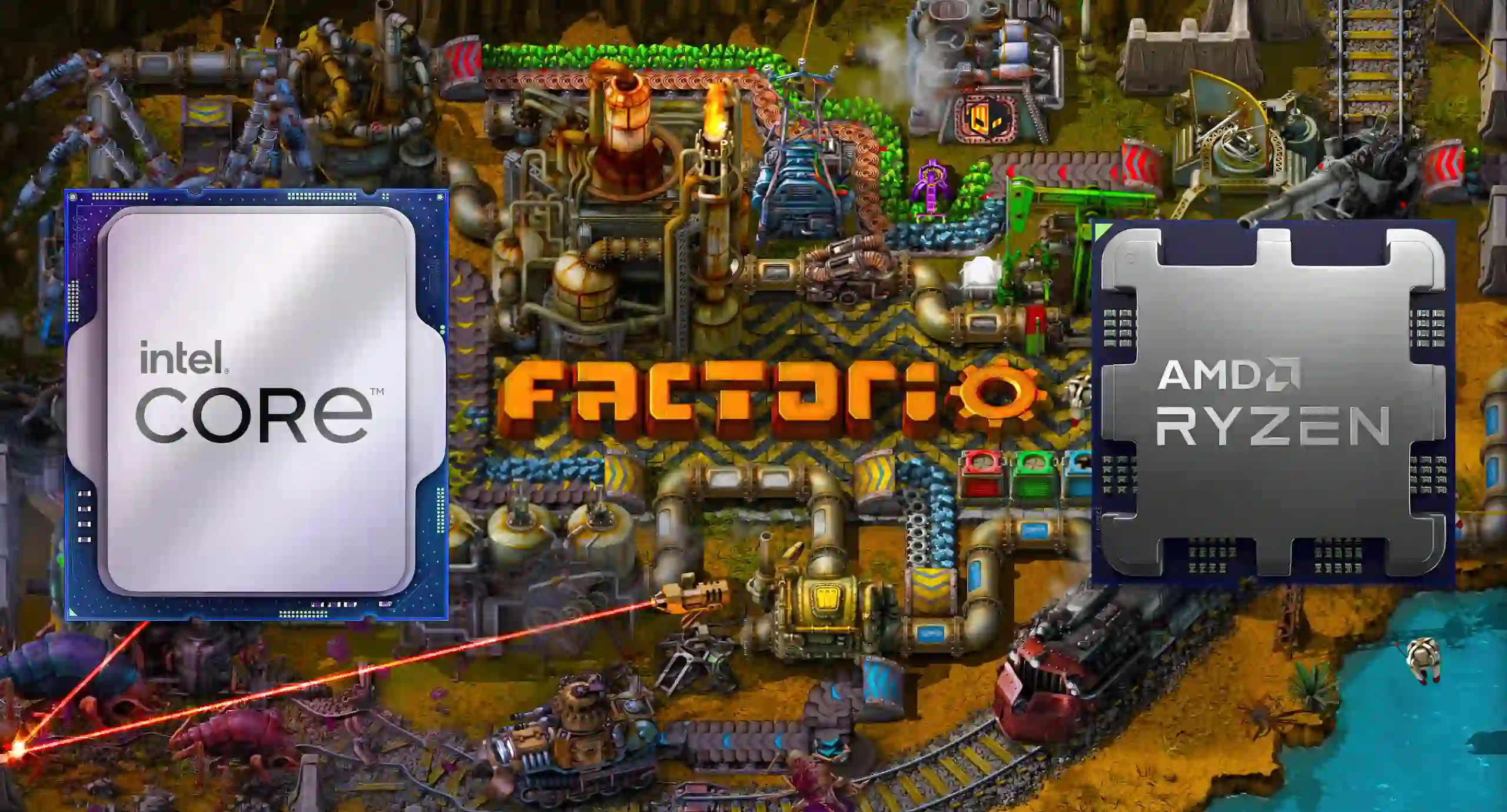 شکست پردازنده‌های نسل چهاردهم اینتل در بازی Factorio توسط AMD Ryzen 7000X3D و 5000X3D | بنچفا